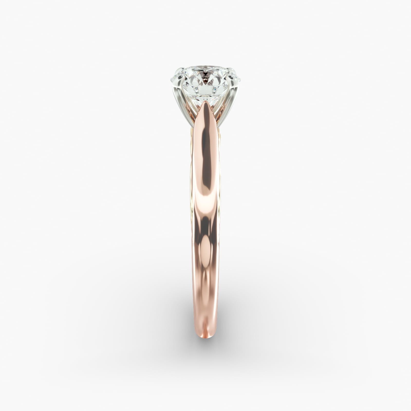 14K Gold Two-Tone 2.0mm Comfort Fit Infinity Pattern Solitaire ...