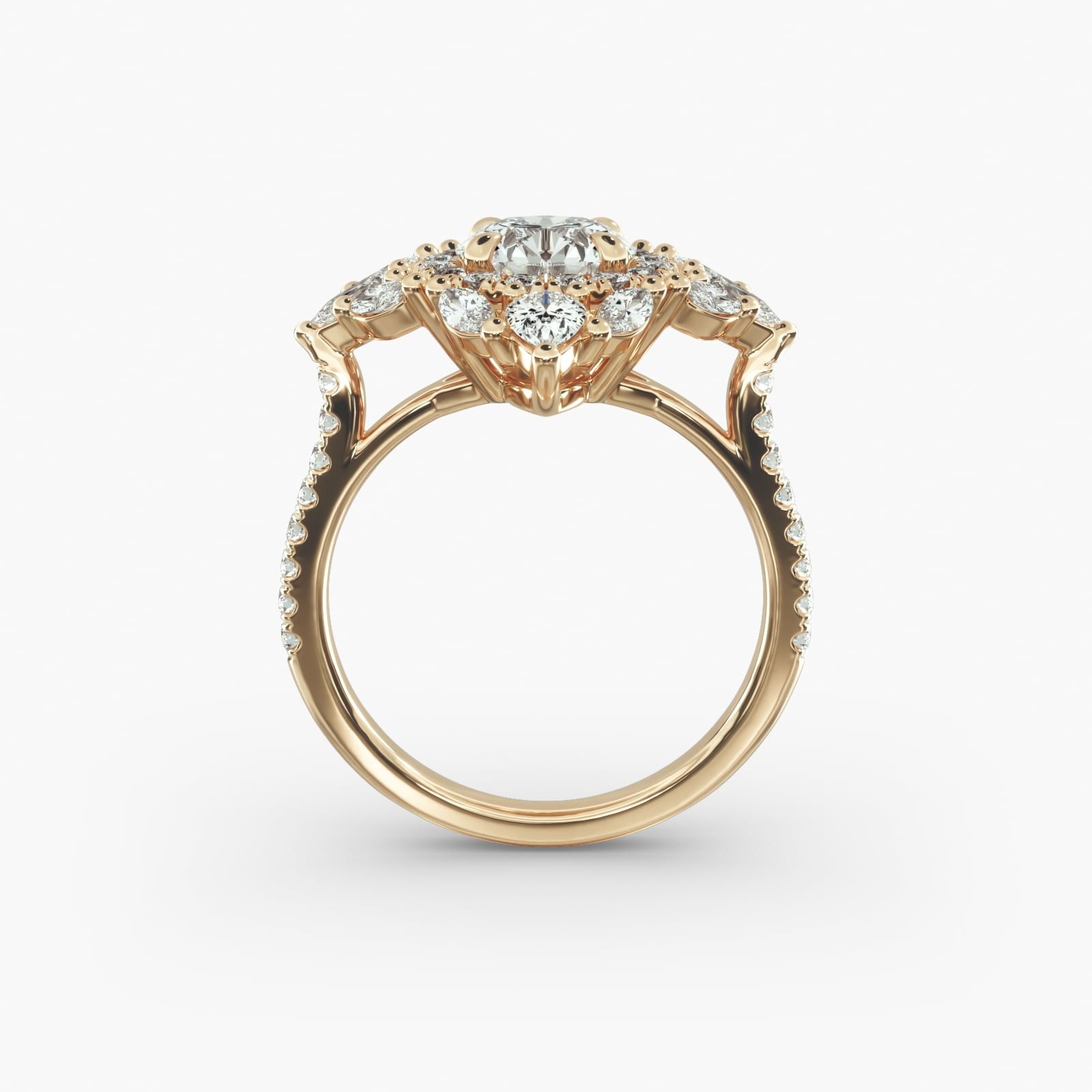 18K Yellow Gold Empress Diamond Engagement Ring-18144y