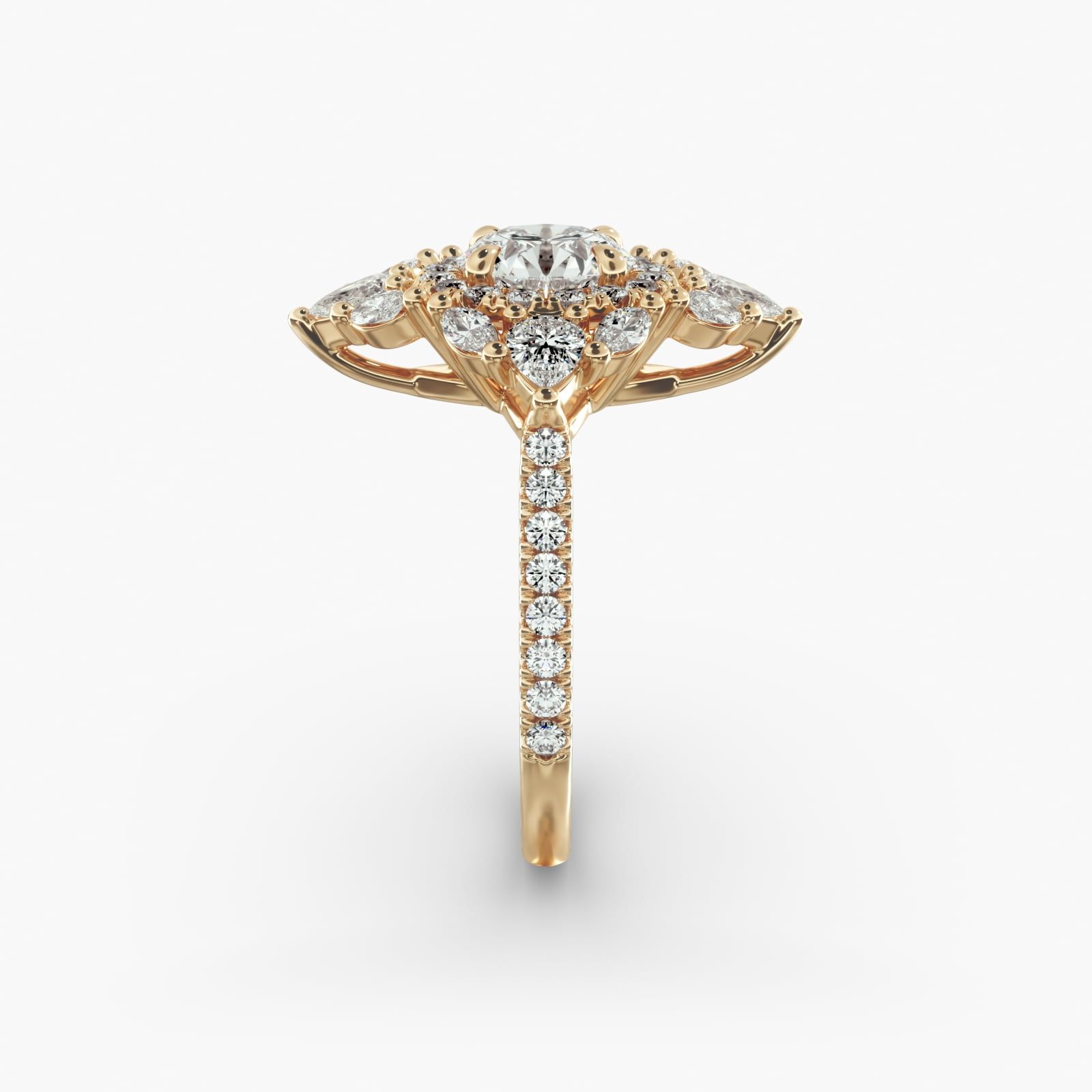 18K Yellow Gold Empress Diamond Engagement Ring-18144y