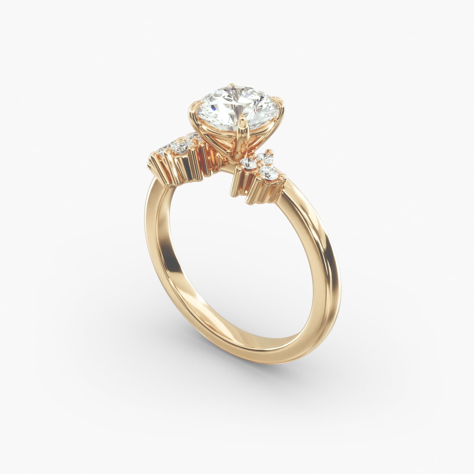 14K Yellow Gold Diamond Constellation Engagement Ring-18164y14