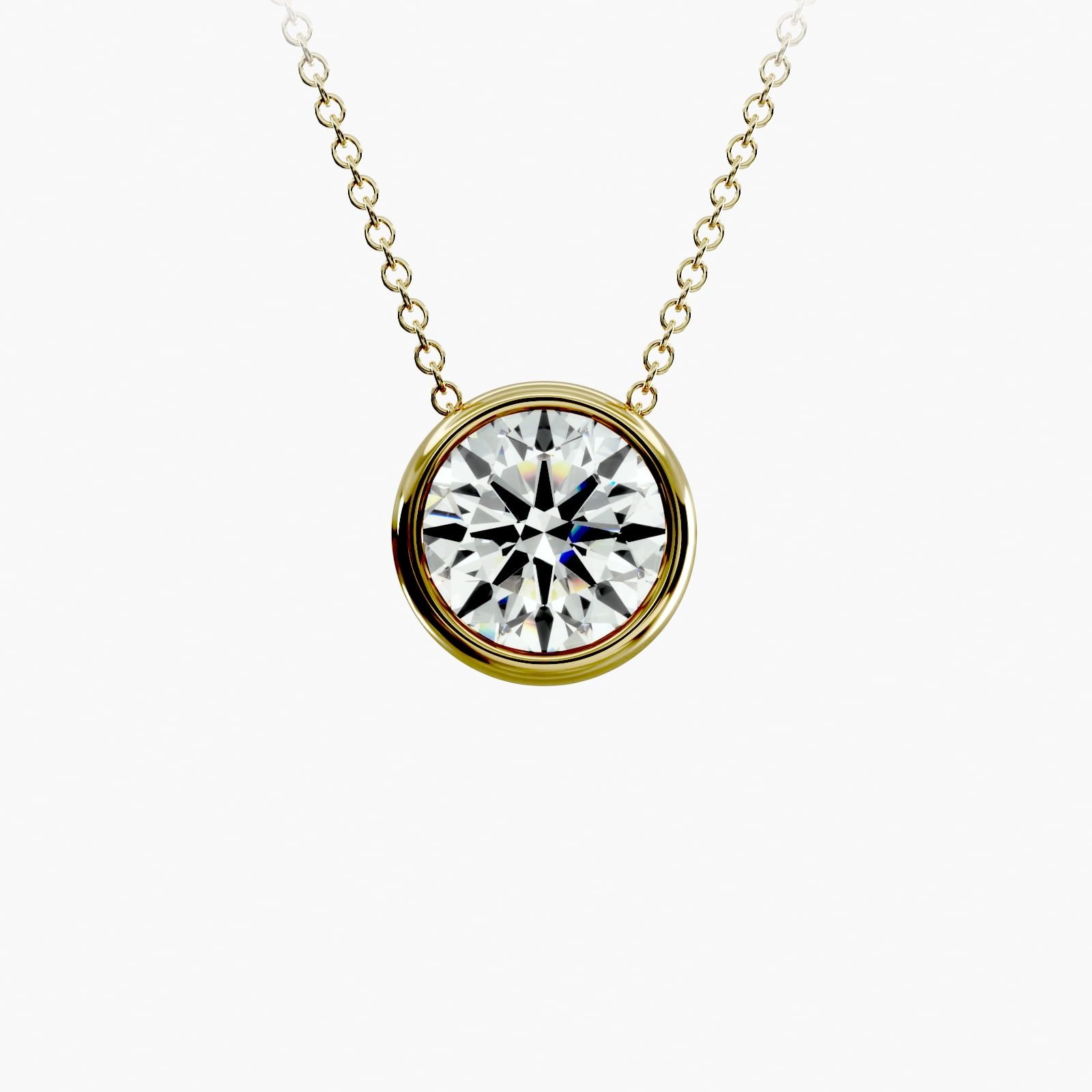 14K Yellow Gold Bezel Diamond Pendant Mounting 27541mnty14