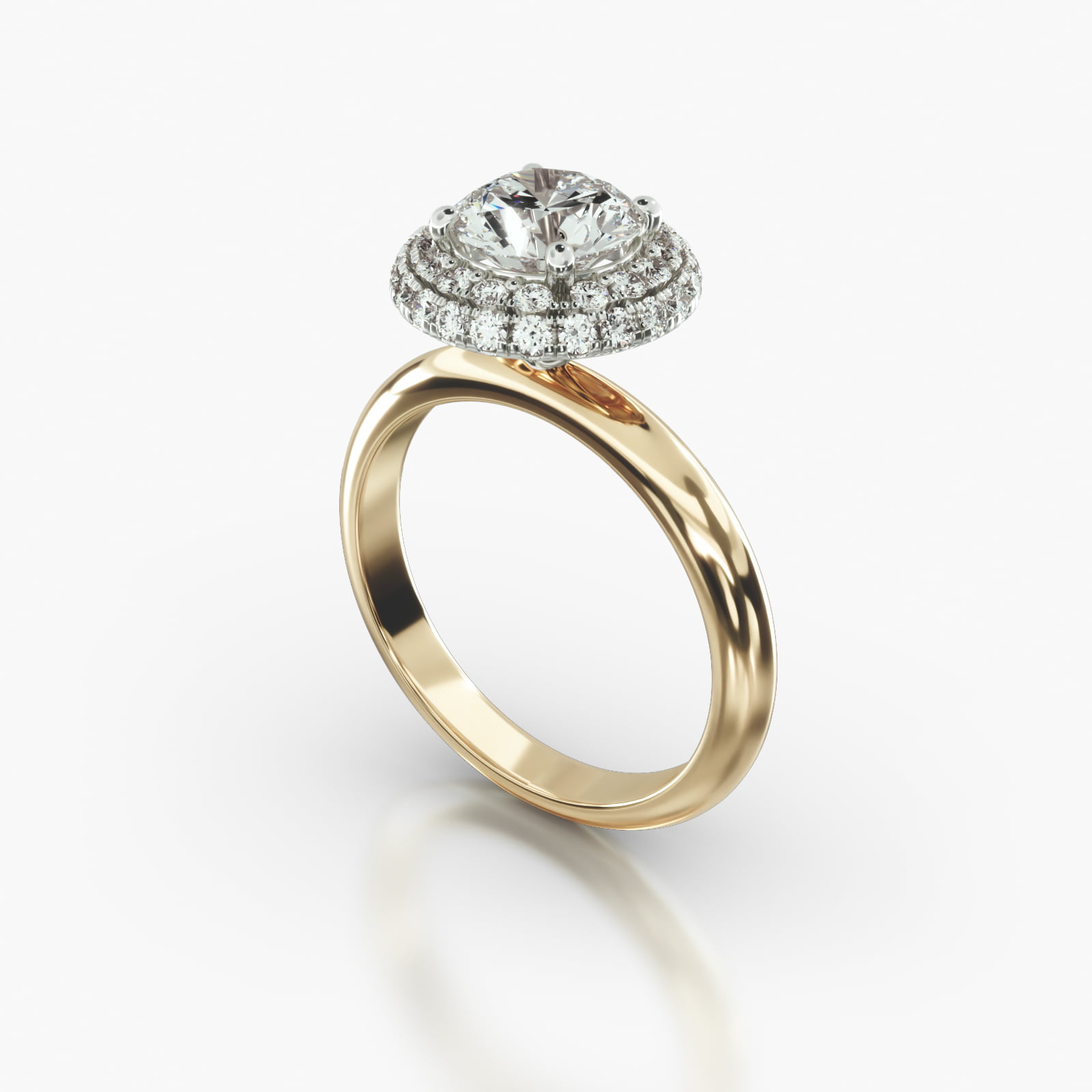 Knife Edge Solitaire Engagement Ring Embellished With a Falling Edge ...
