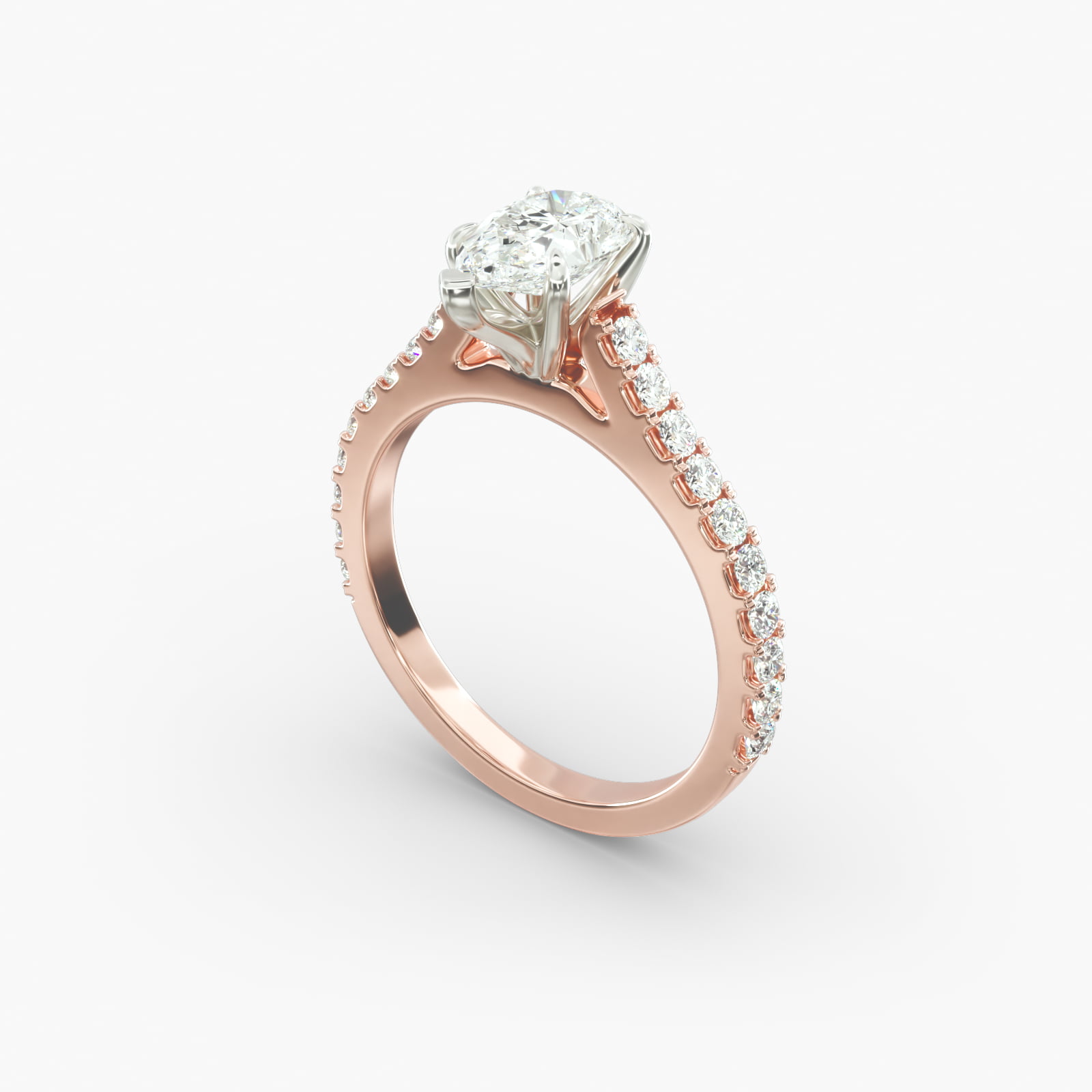 GIA 1.08 Carat G-SI1 Very Good Cut Pear Diamond Common Prong Round ...
