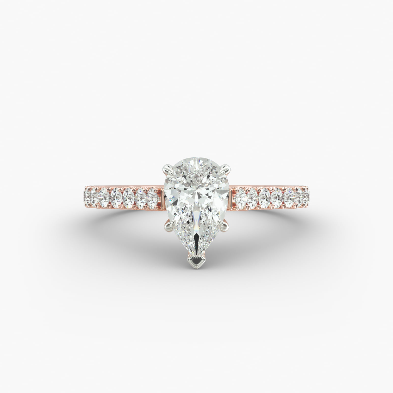 GIA 1.08 Carat G-SI1 Very Good Cut Pear Diamond Common Prong Round ...