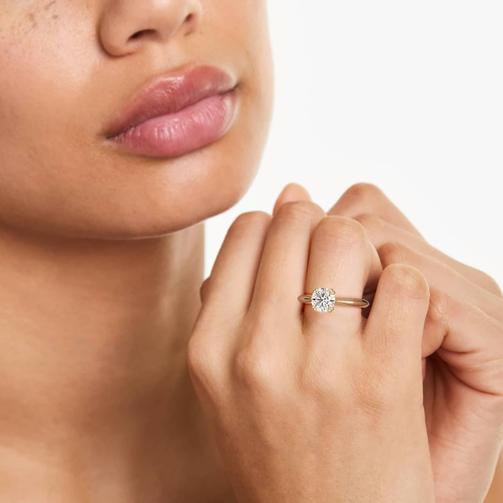 18K Yellow Gold Double Prong Solitaire-17030y