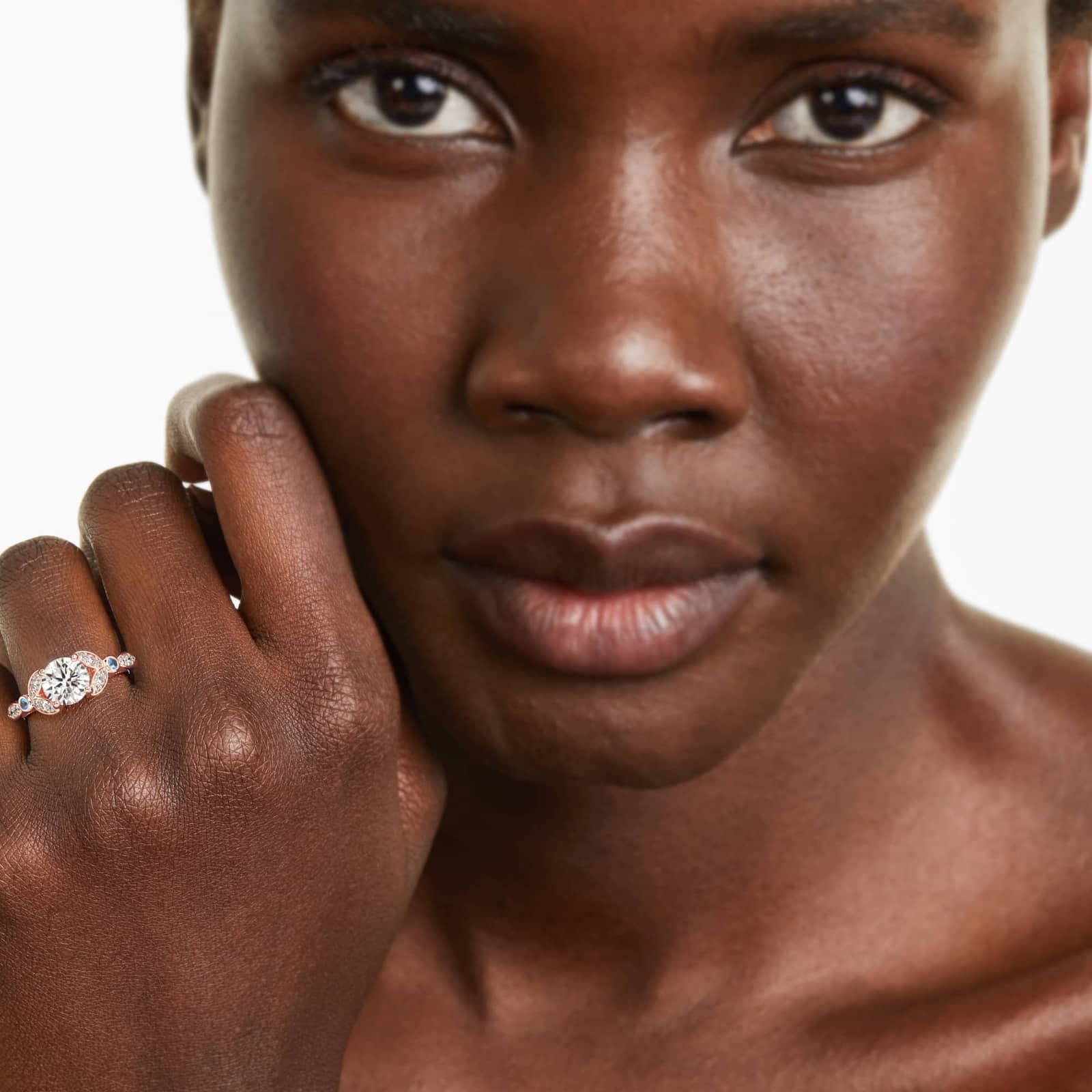 14K Rose Gold Floral Engagement Ring-17540r14