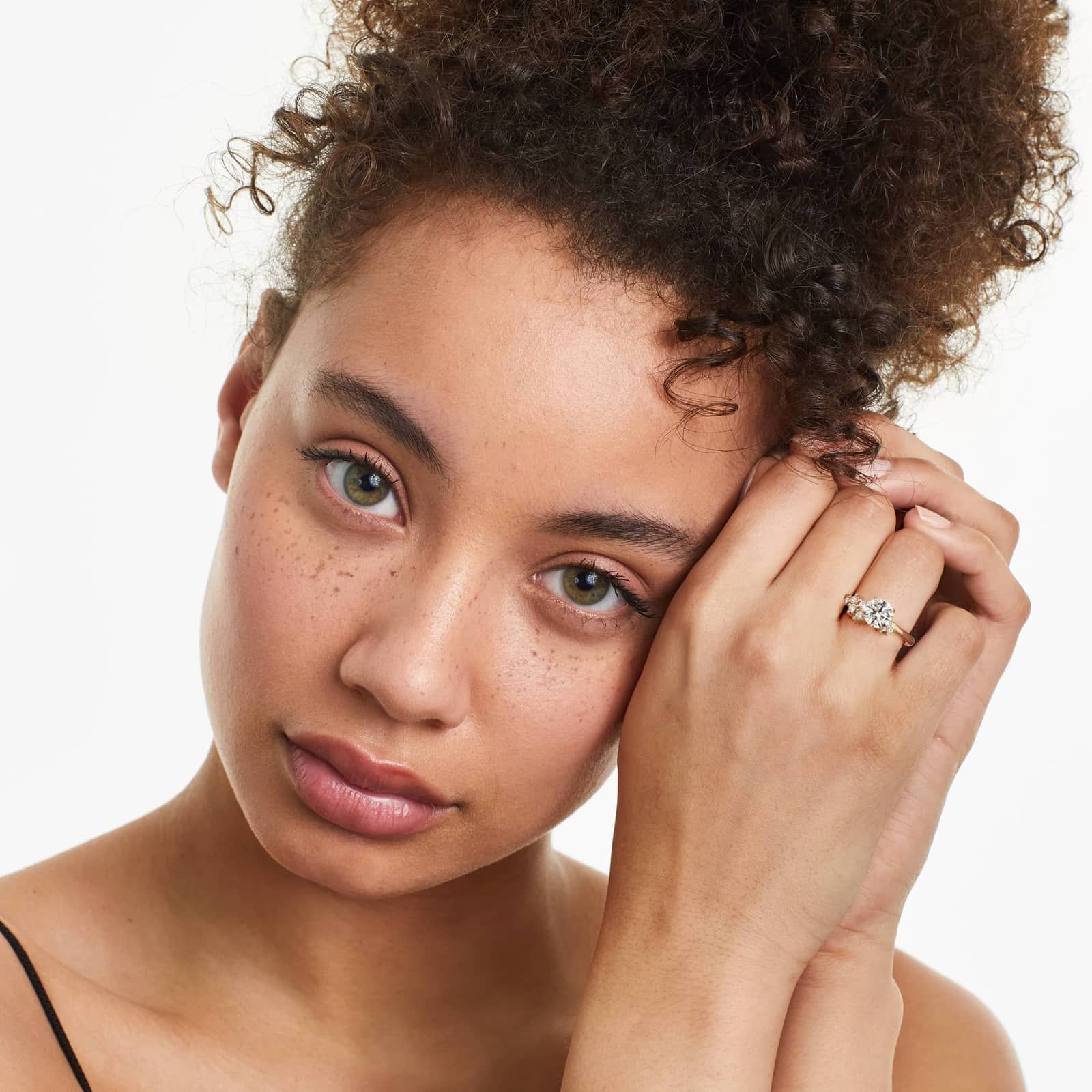 14K Yellow Gold Diamond Constellation Engagement Ring-18164y14