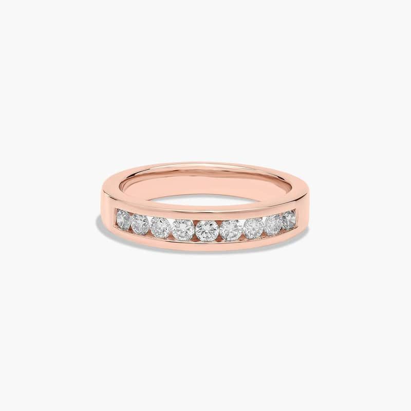 14K Rose Gold Channel Set Diamond Engagement Ring-17151r14