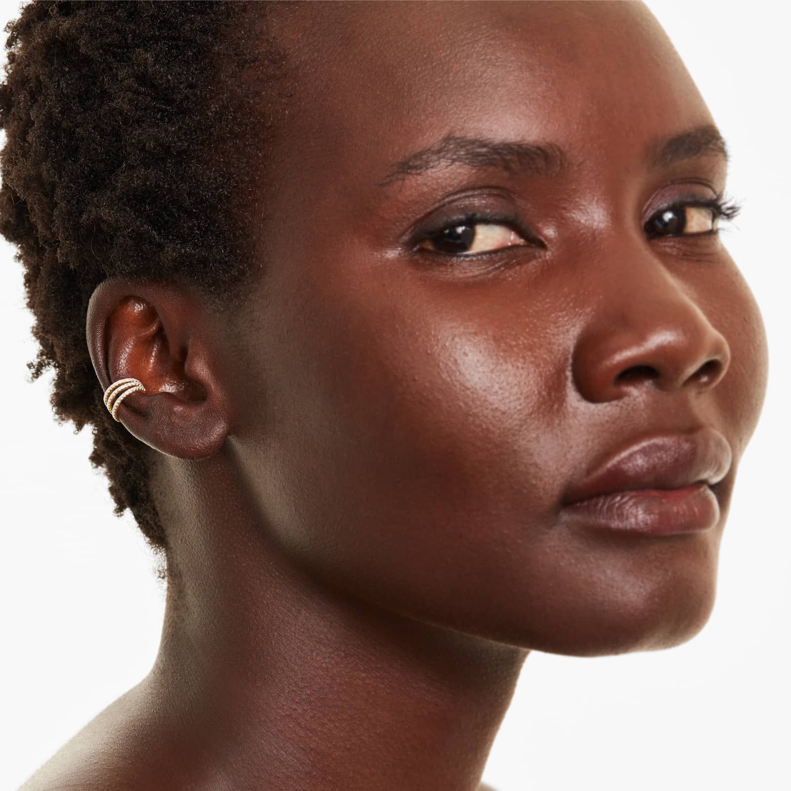 14K Yellow Gold Triple Diamond Ear Cuff-81423y14