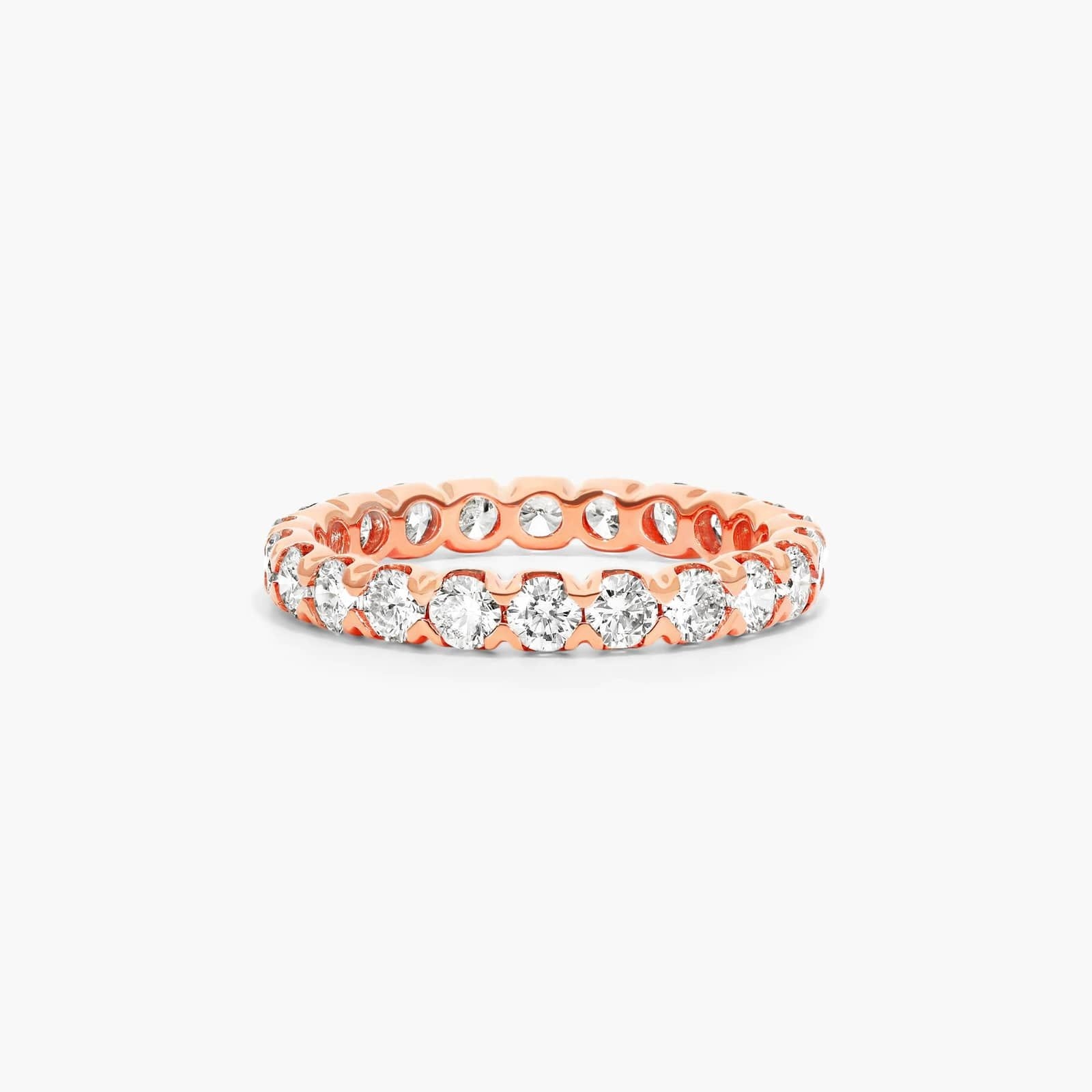 14K Rose Gold Fishtail Diamond Eternity Ring (1 CTW F-G / VS1-VS2 ...