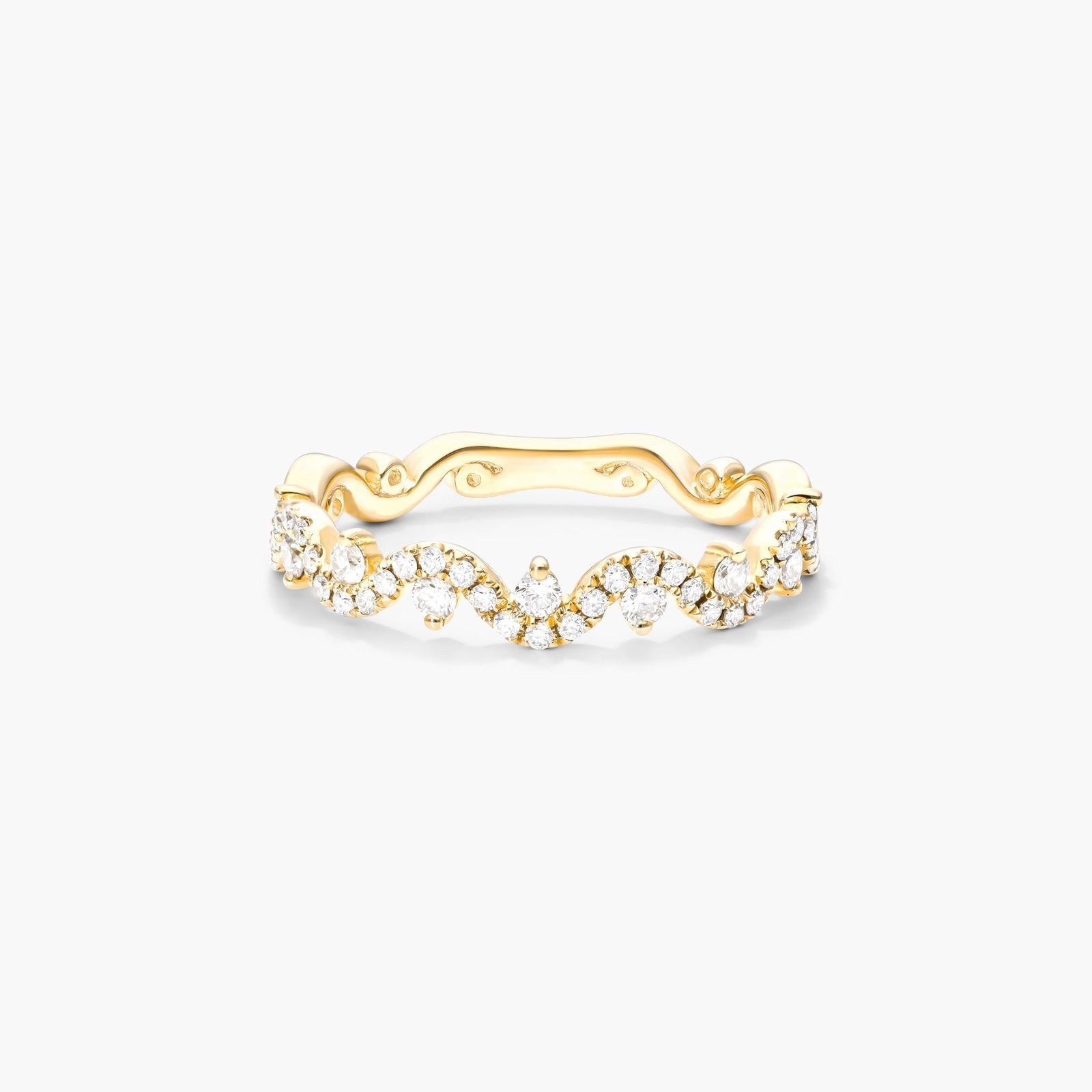 14K Yellow Gold Petite Wave Diamond Ring-81168y14