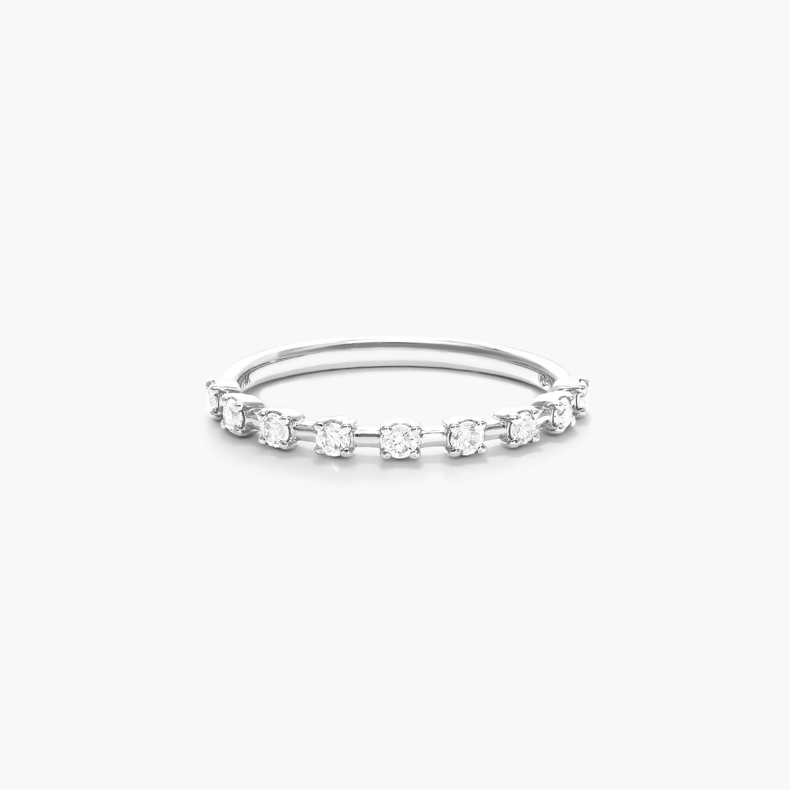 14K White Gold Wire Diamond Ring-81406w14
