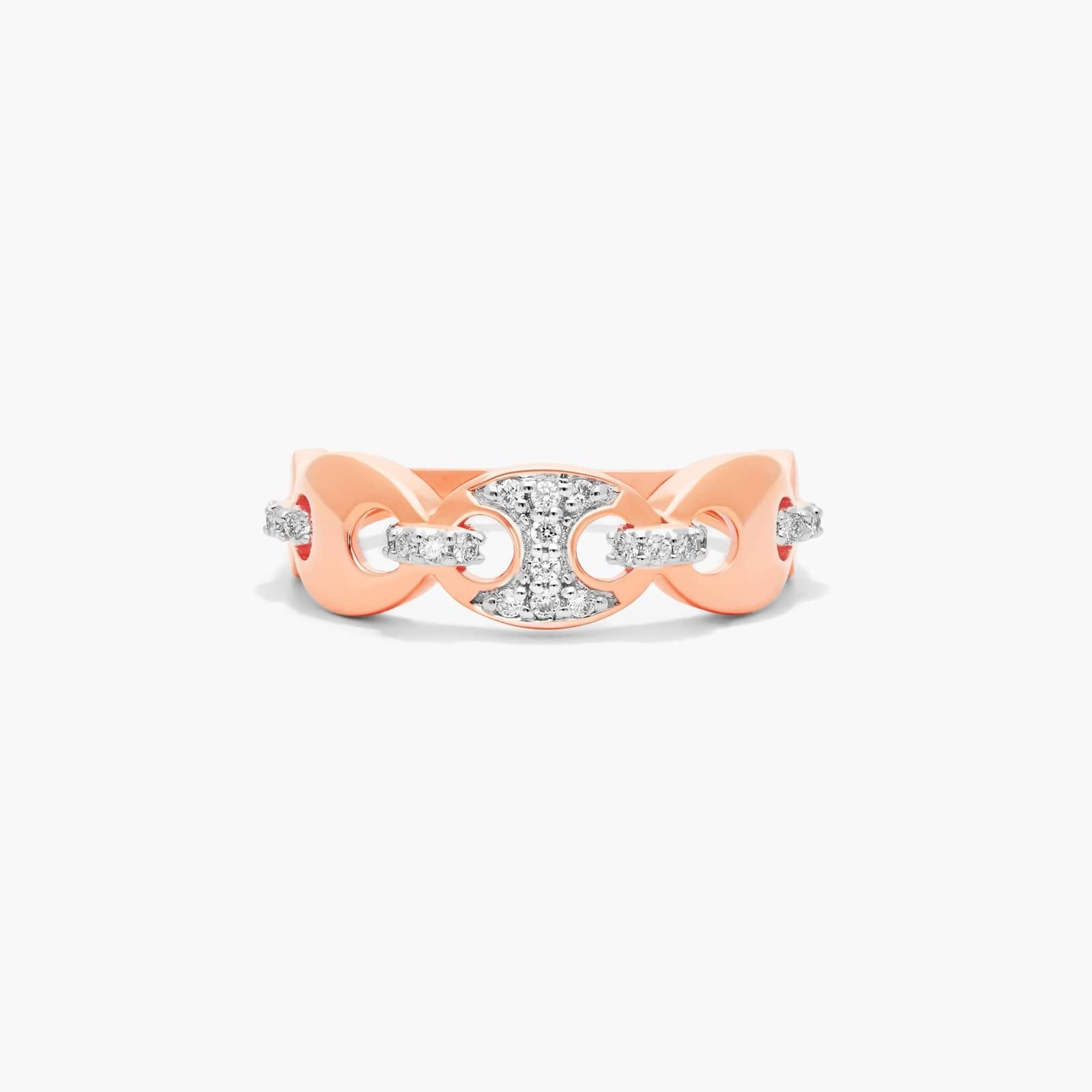 14K Rose Gold Mariner Chain Lab-Grown Diamond Ring-81751r14l