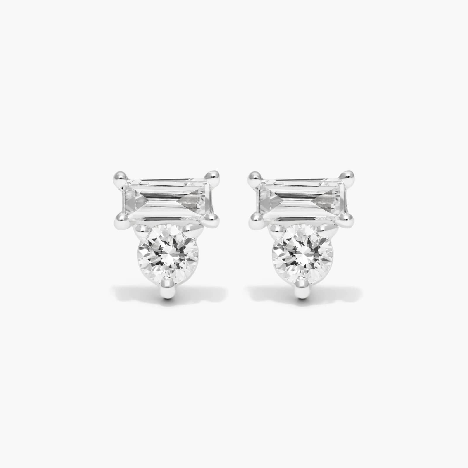 14K White Gold Dazzle Stack Lab-Grown Diamond Stud Earrings-81758w14l
