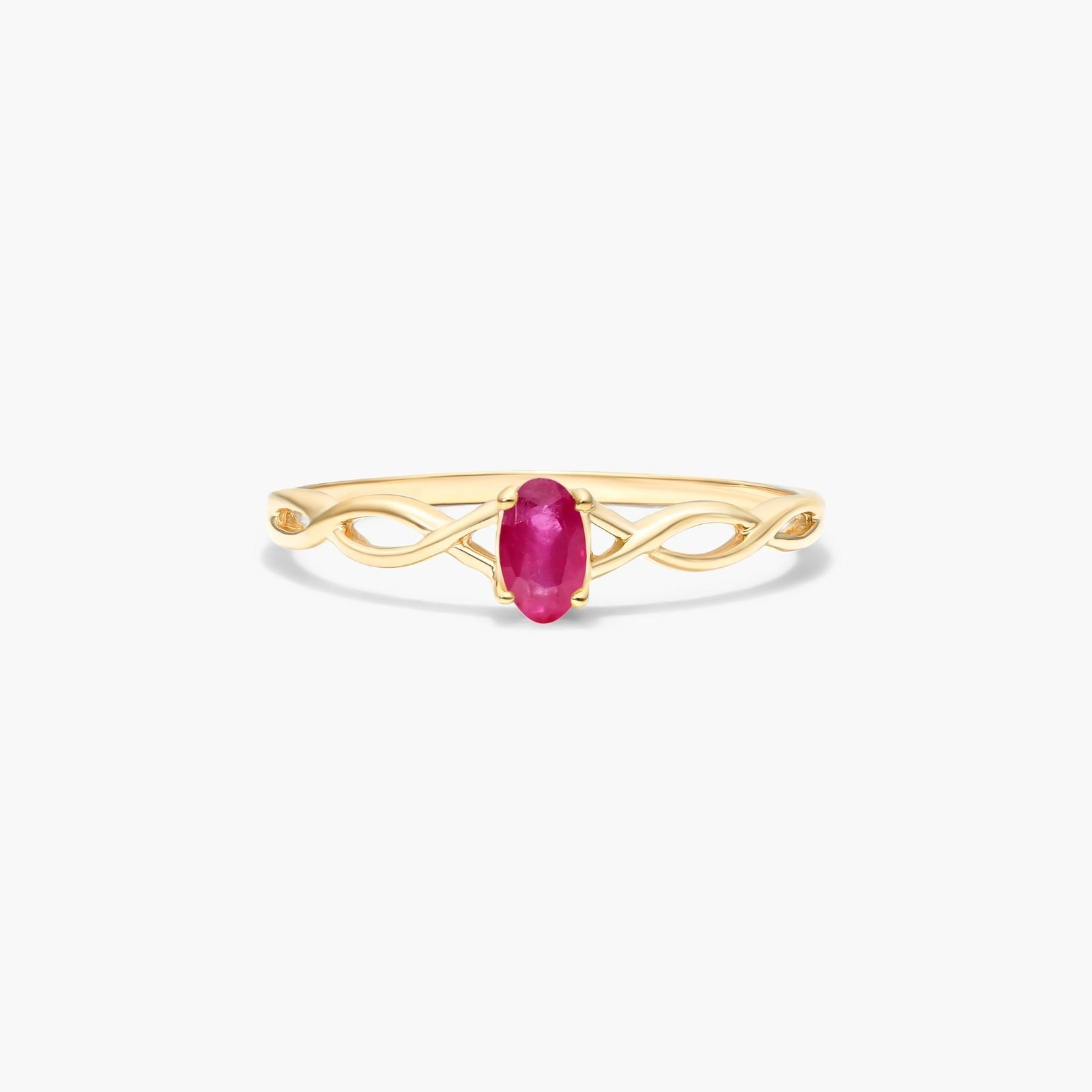 14K Yellow Gold Infinity Ruby Birthstone Ring-8341607y14