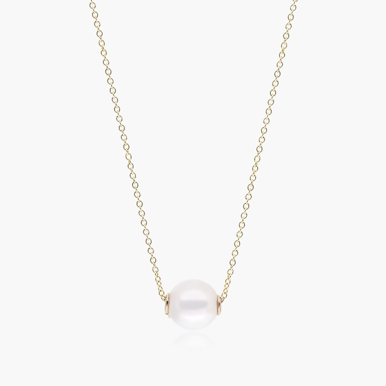 14K Yellow Gold Akoya Cultured Pearl Sliding Necklace-8515441y14