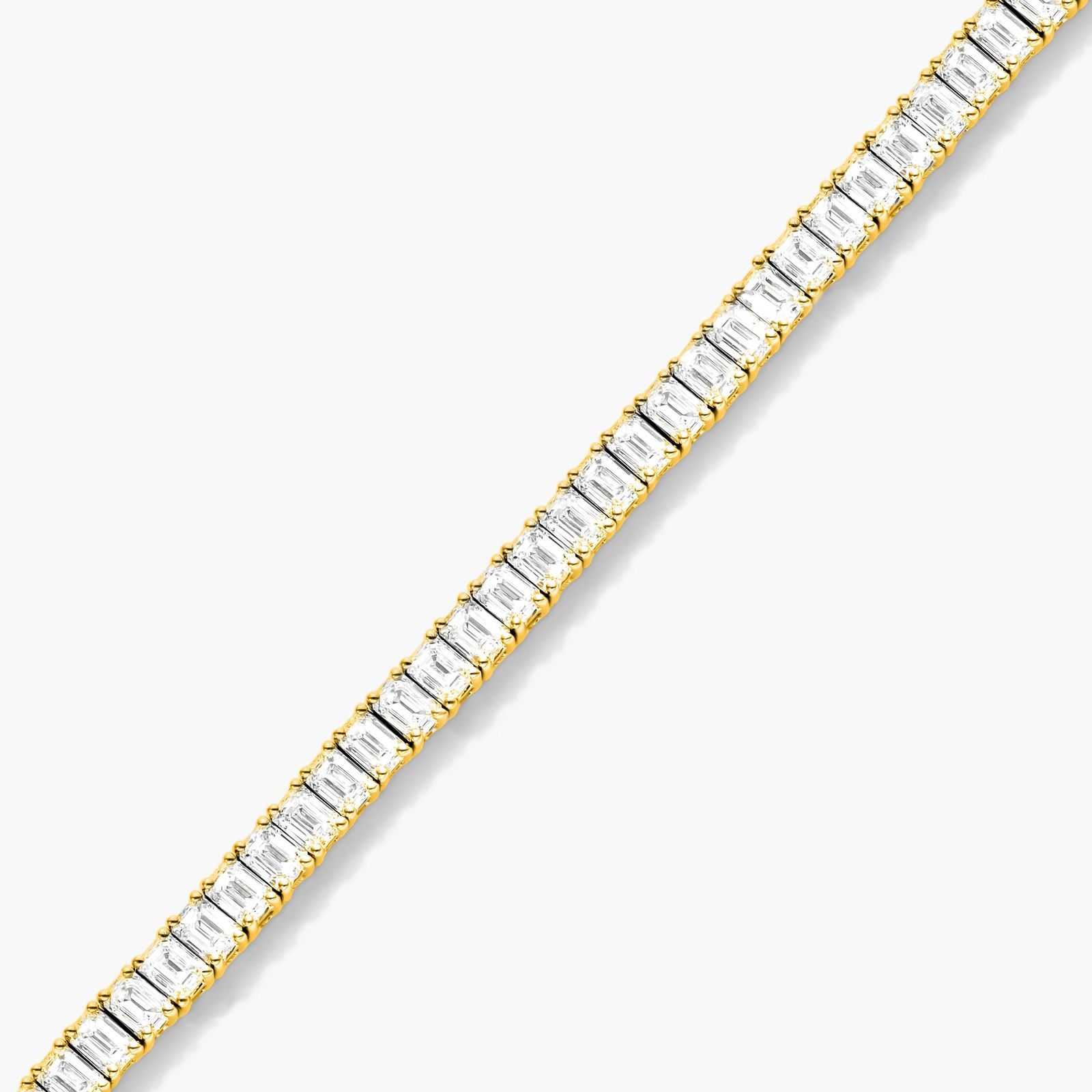 14K Yellow Gold Emerald Shape Lab-Grown Diamond Tennis Bracelet (10.00 ...