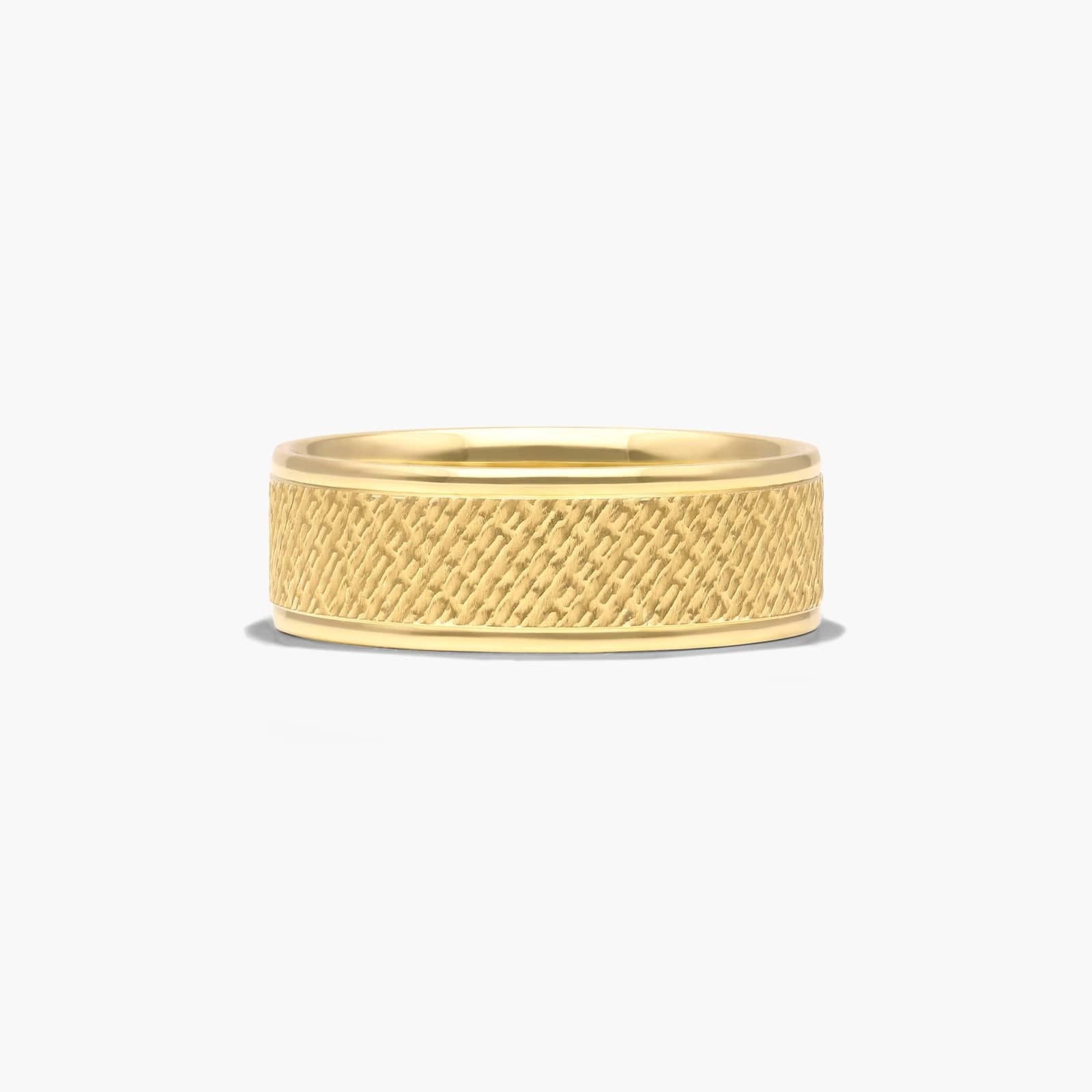 18K Yellow Gold Cross Hatch Design Band-91072y