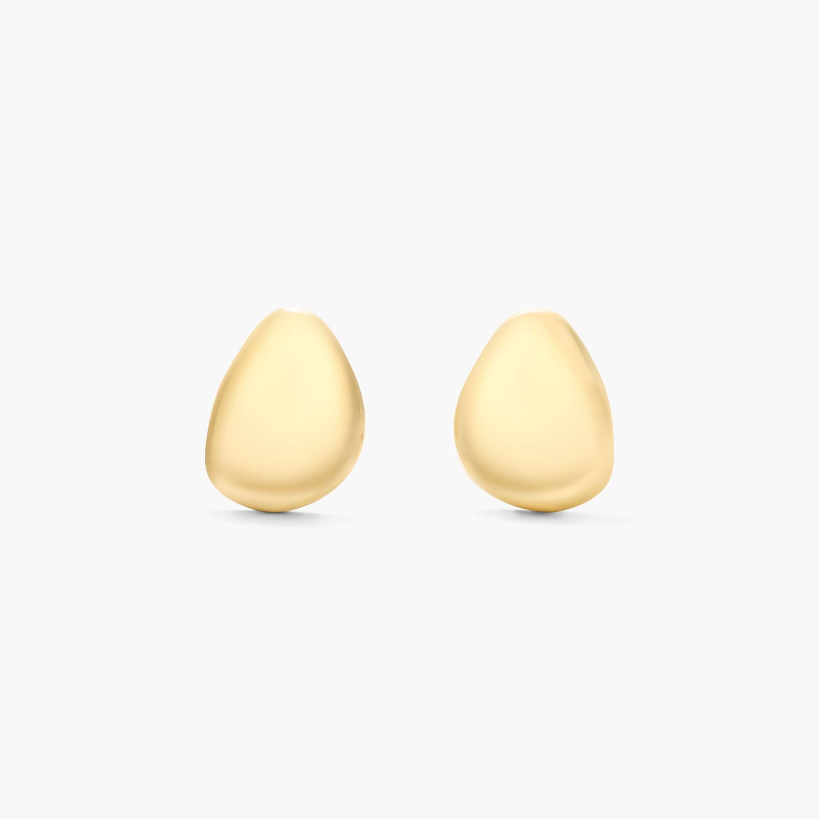 14K Yellow Gold Pebble Stud Earrings-95024y14