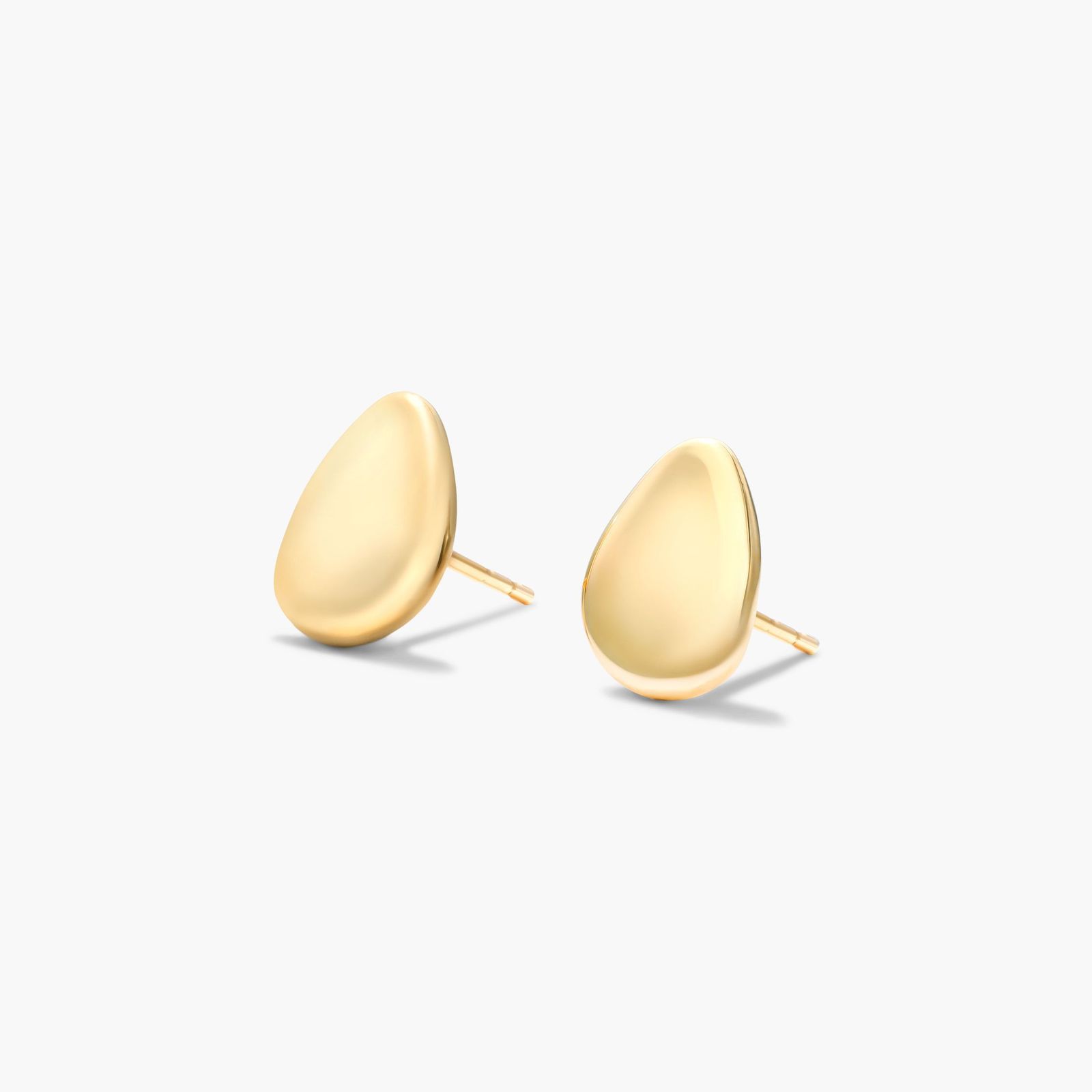 14K Yellow Gold Pebble Stud Earrings-95024y14