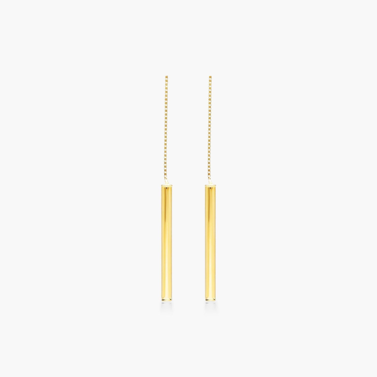 14K Yellow Gold Bar Threader Earrings-95088y14