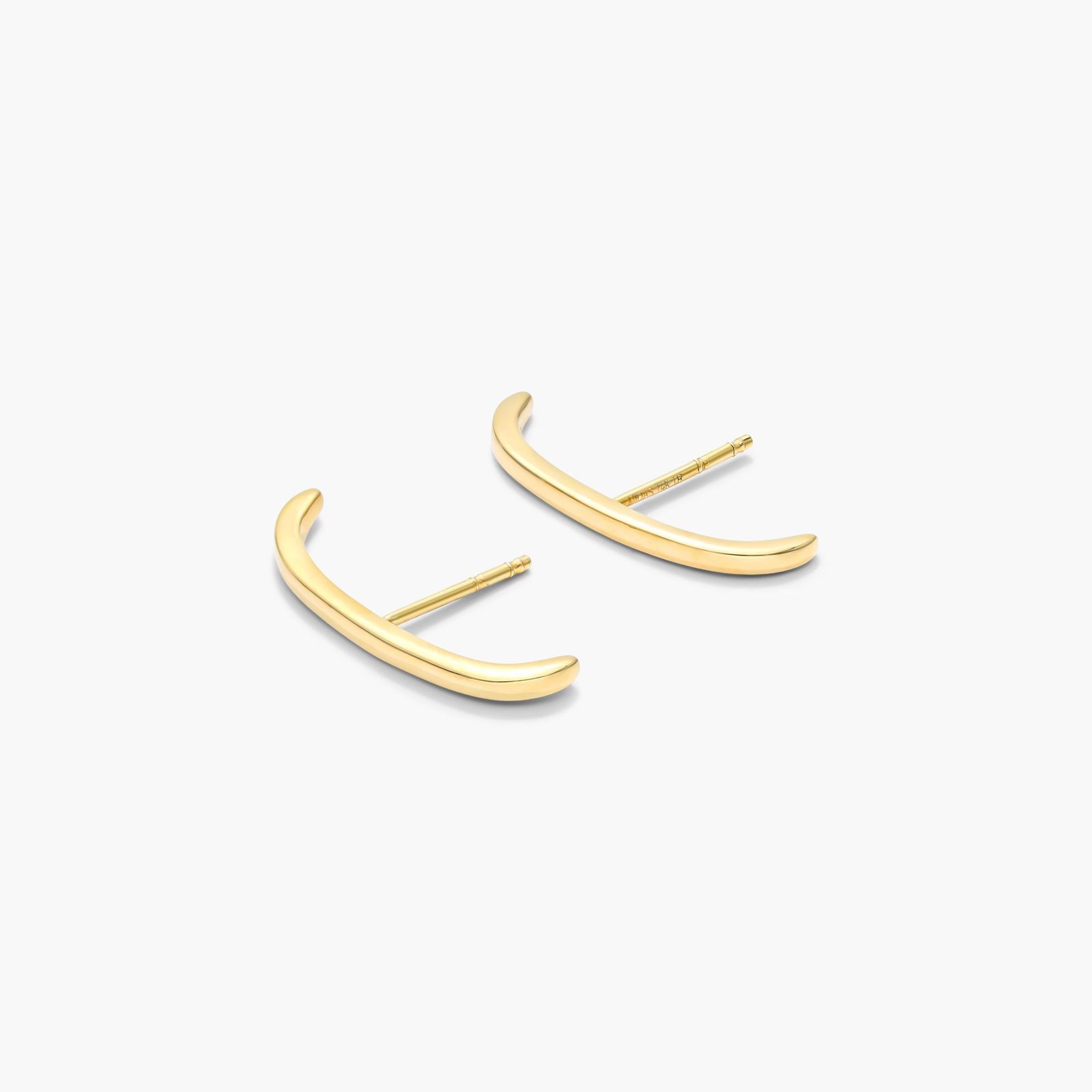 14K Yellow Gold Curved Bar Earrings-95102y14