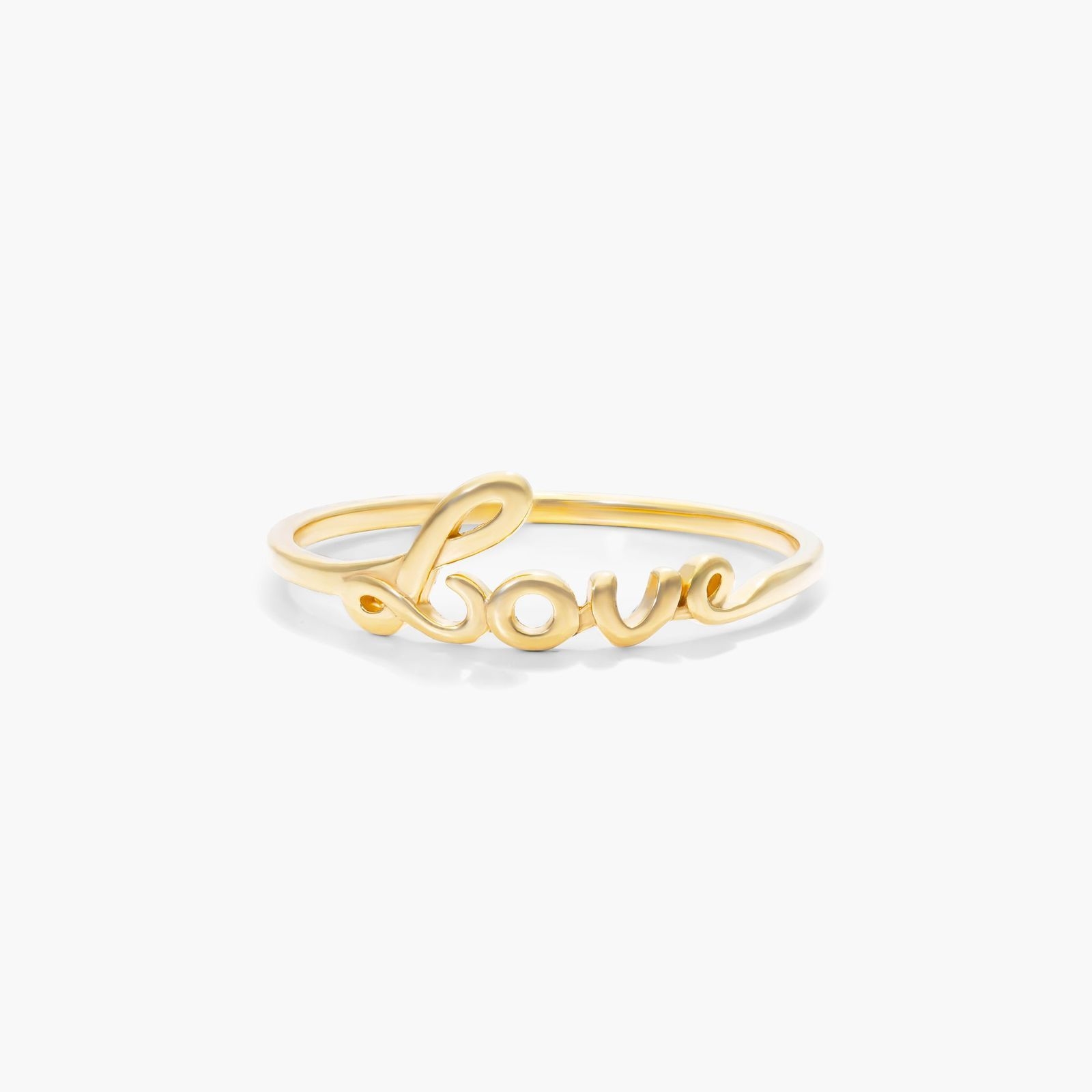14K Yellow Gold Script Love Ring-95108y14