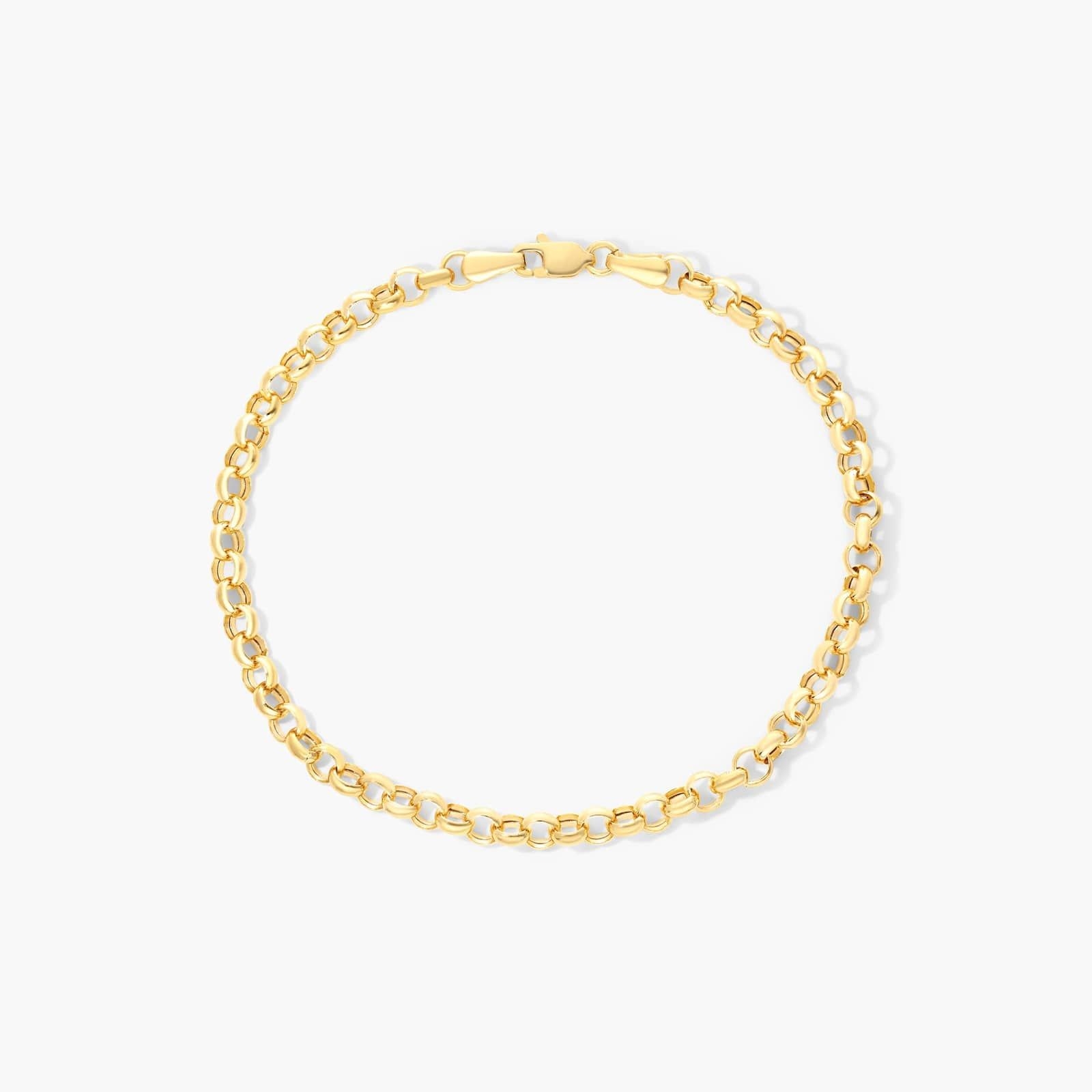 14K Yellow Gold 3.8mm Hollow Rolo Bracelet - 7.25 inches-95265i725y14