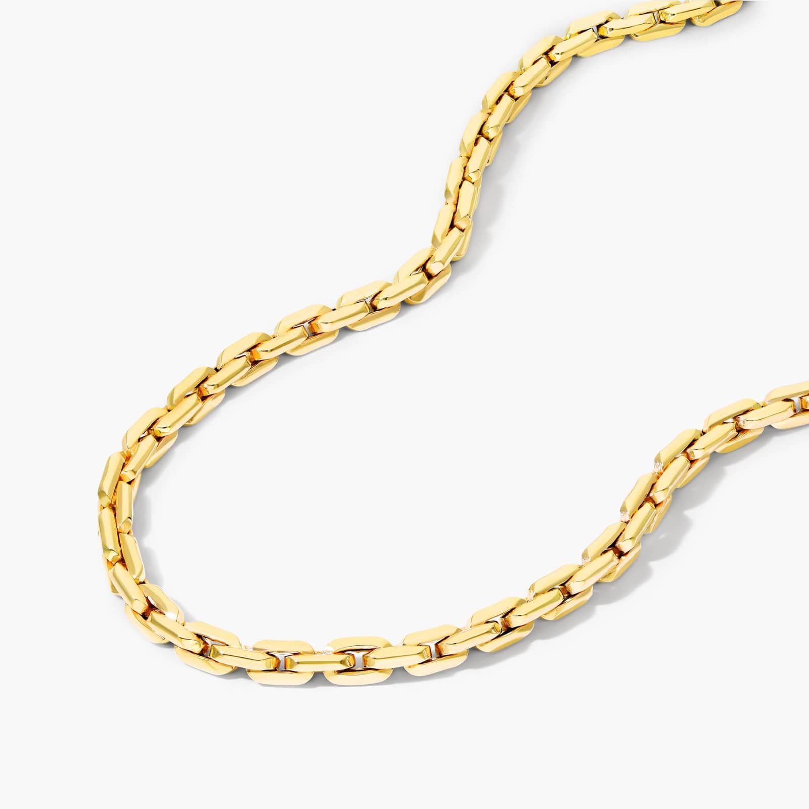 14K Yellow Gold Compressed Cable Link Necklace-95324y14