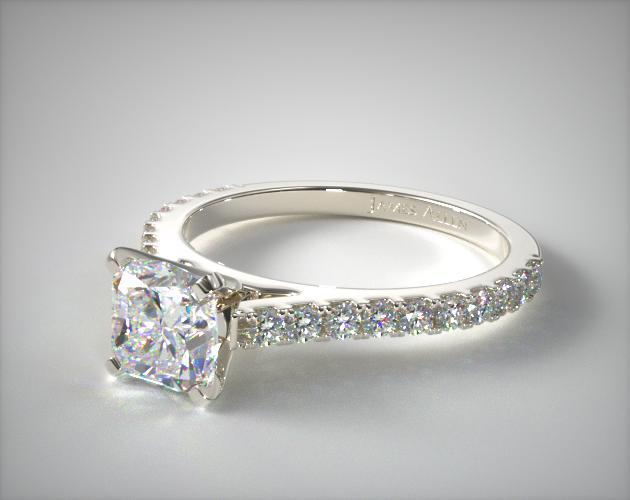 Platinum Common Prong Round Shaped Diamond Engagement Ring