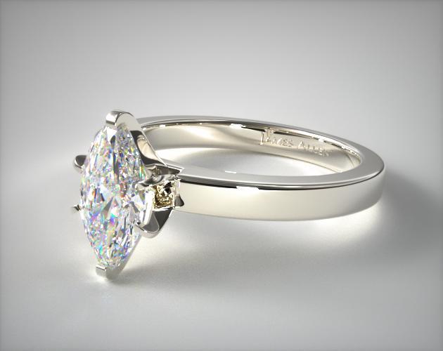 Platinum Flat Edged Diamond Solitaire Engagement Ring
