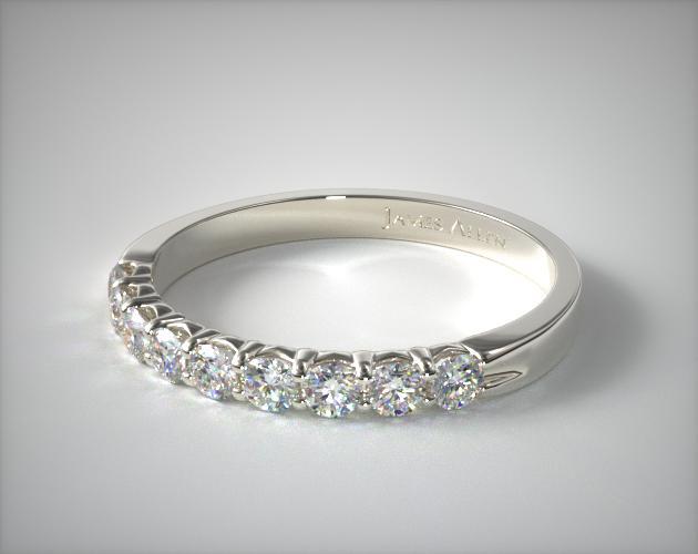 14K White Gold 0.50ctw Nine Stone Common Prong Diamond Anniversary Ring ...