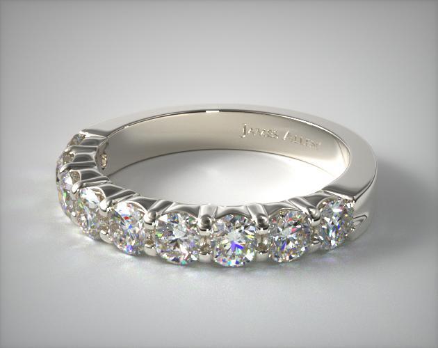 18K White Gold 1.50ctw Nine Stone Common Prong Diamond Anniversary Ring ...