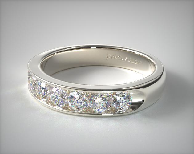 0.75ct Seven Stone Channel Set Diamond Anniversary Ring | 14K White ...