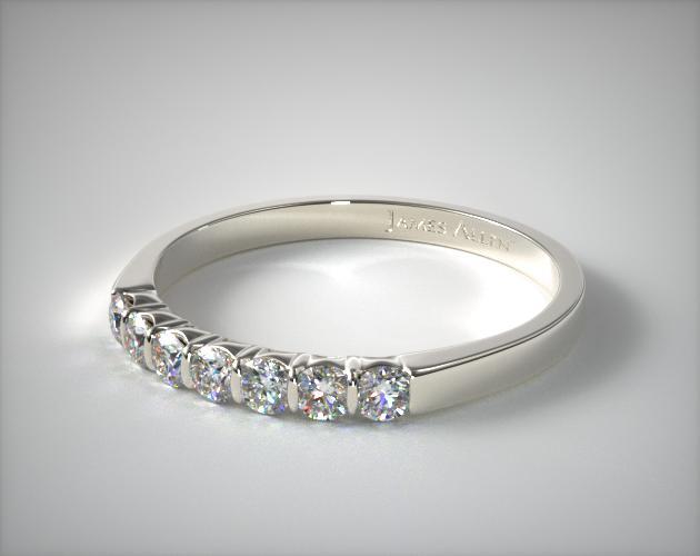 Platinum 0.25ctw Seven Stone Bar Set Diamond Anniversary Ring-12085p