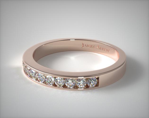14K Rose Gold 0.10ct Channel Set Diamond Wedding Ring-14066r14