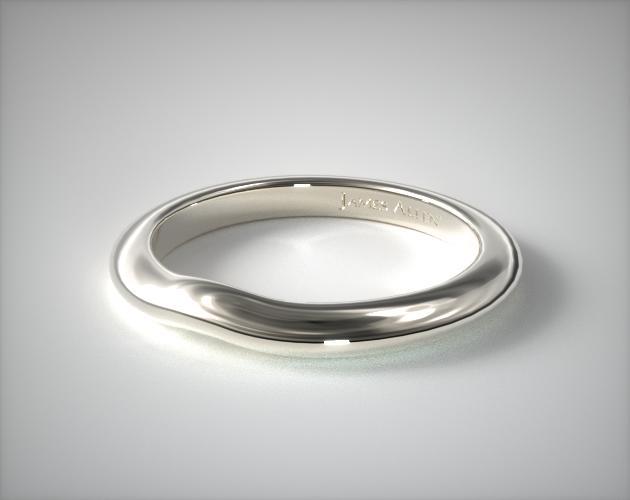 18K White Gold Rounded Knife Edge Wedding Ring-14773w
