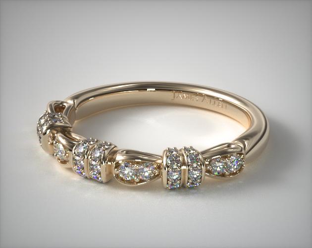 14K Yellow Gold Ribbons and Bows Matching Wedding Ring-15551y14
