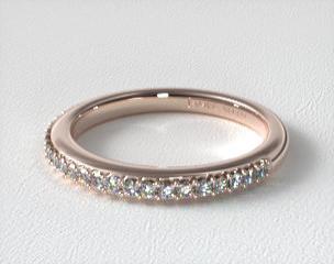 14K Rose Gold Twisted Pavé Kite-Set Engagement Ring-17833r14