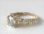 18K Yellow Gold Beaded Open Span Diamond Engagement Ring
