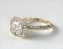 18K Yellow Gold Octagon Halo Diamond Engagement Ring