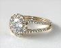 18K Yellow Gold Open Split Shank Diamond Engagement Ring-17188y