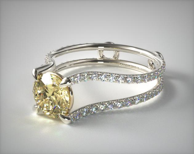 18k White Gold Tapered Split Shank ZE121 by Danhov Designer Engagement ...