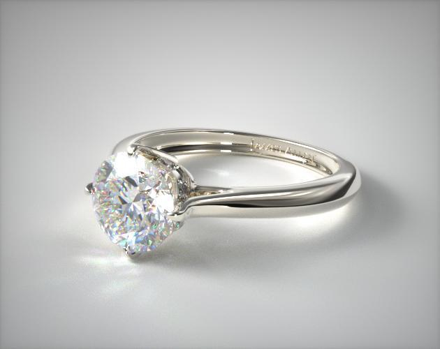 14K White Gold Compass Point Engagement Ring-17357w14