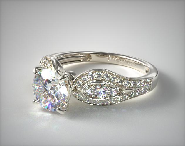 Platinum Loop Diamond Engagement Ring-17407p