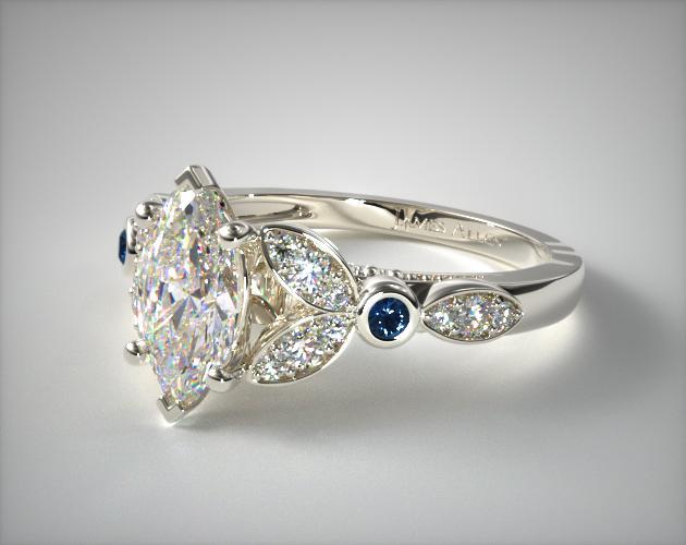 Platinum Floral Engagement Ring
