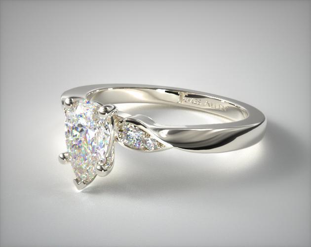 18K White Gold Blossoming Vine Engagement Ring