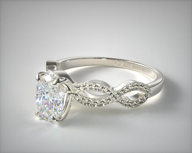 14K White Gold Vintage Infinity Engagement Ring