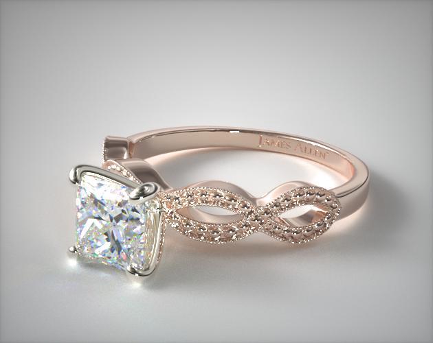 14K Rose Gold Vintage Infinity Engagement Ring