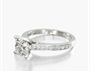 Platinum Thin Channel Set Princess Shaped Diamond Engagement Ring
